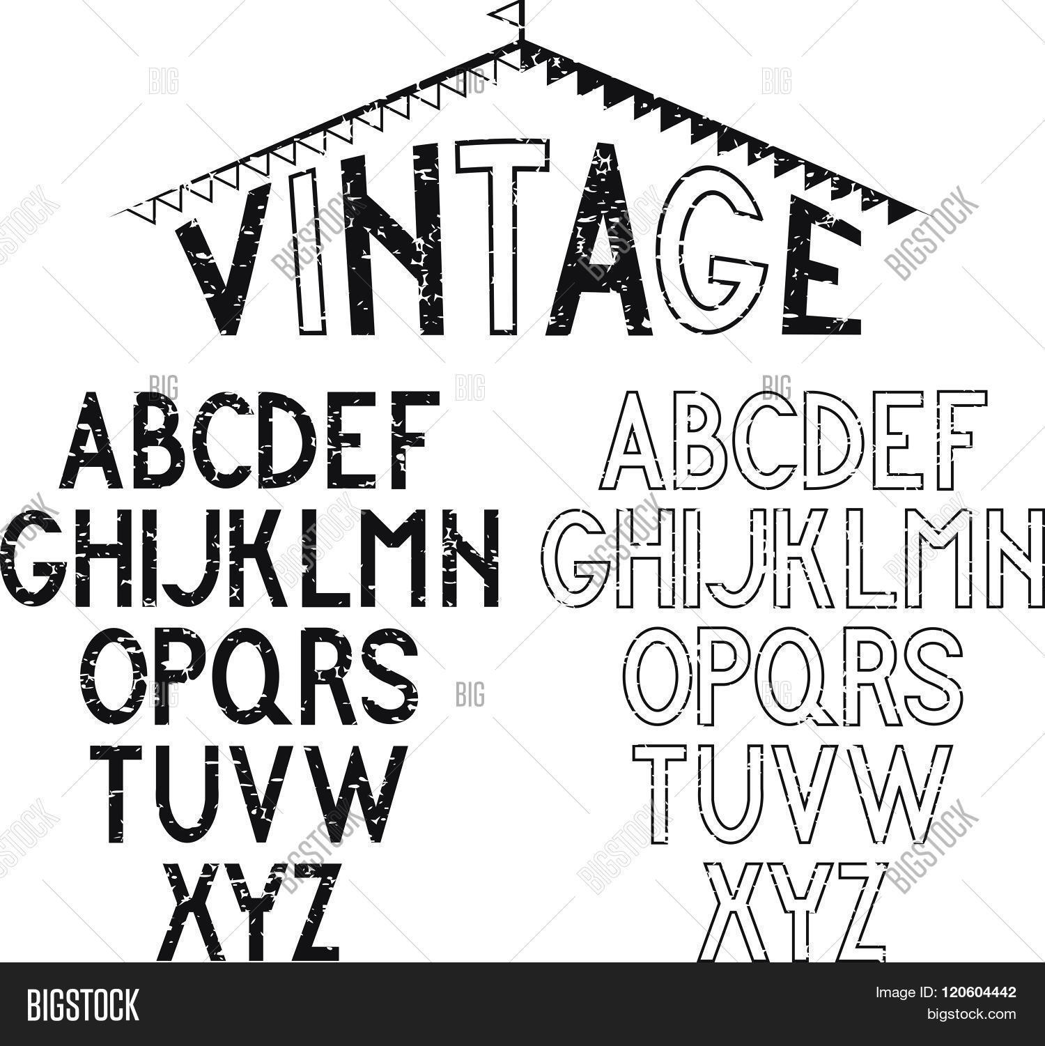 Grunge Retro Alphabet Vector & Photo (Free Trial) | Bigstock