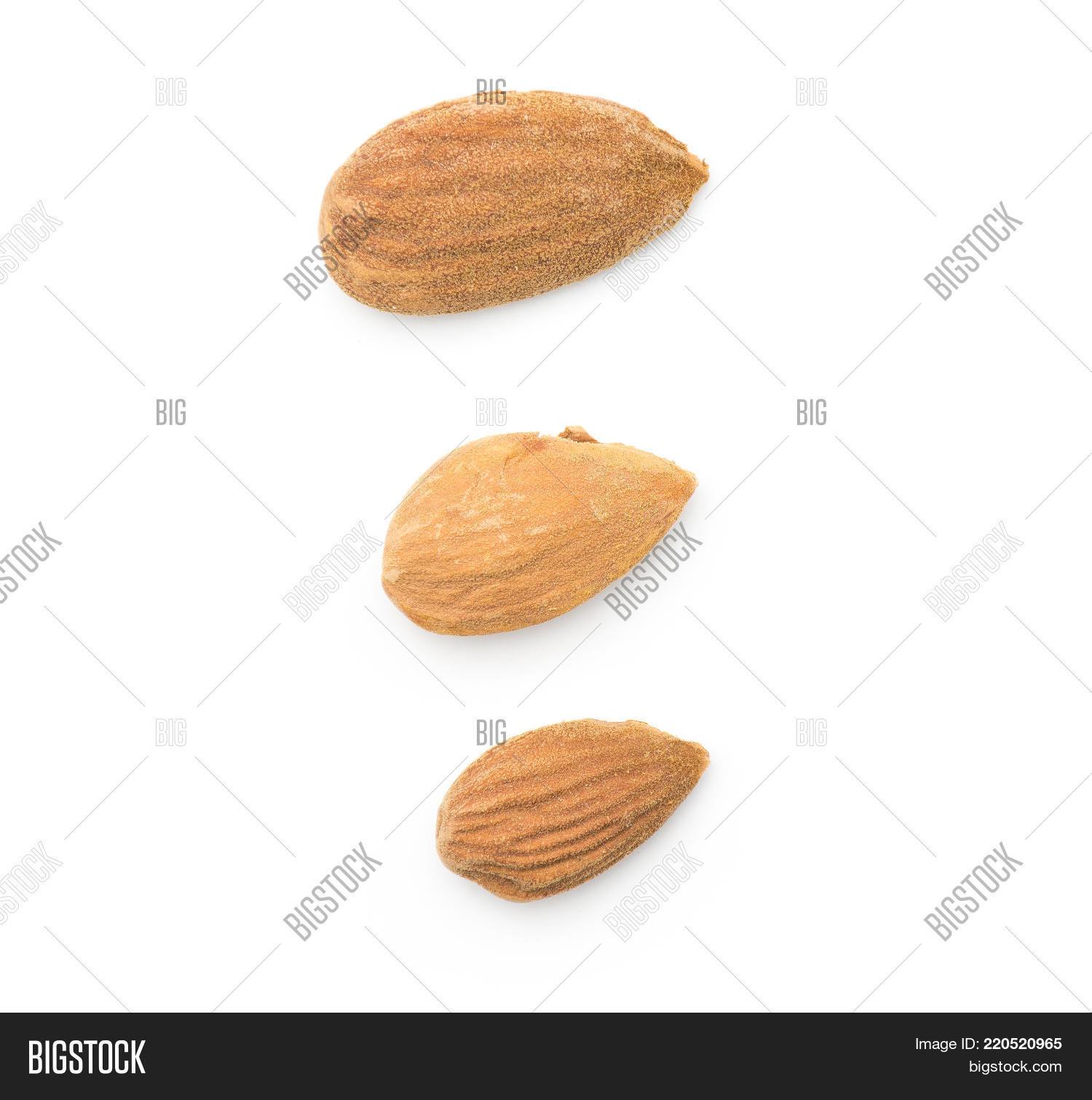 Three Almonds Top View Image & Photo (Free Trial) | Bigstock