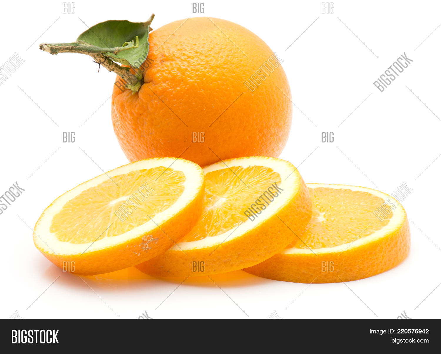 One Oranges Green Leaf Image & Photo (Free Trial) | Bigstock