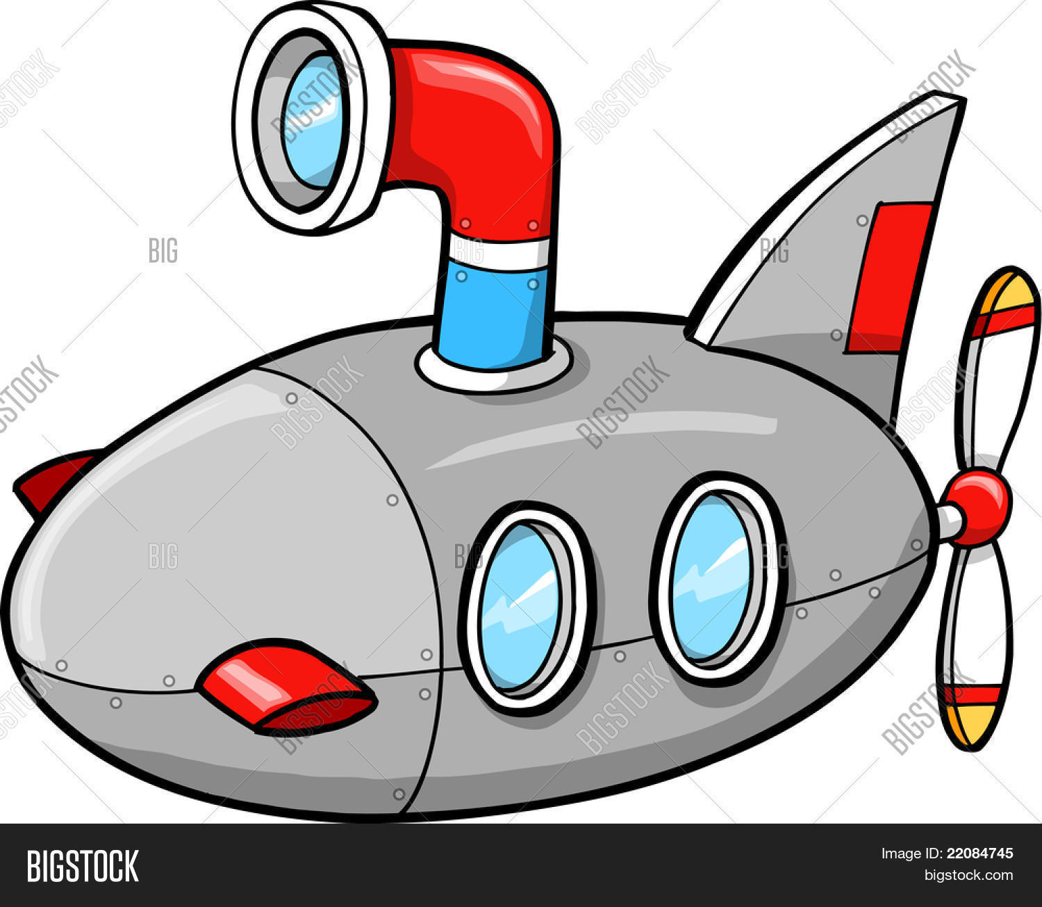 Cute Little Submarine Vector & Photo (Free Trial) | Bigstock