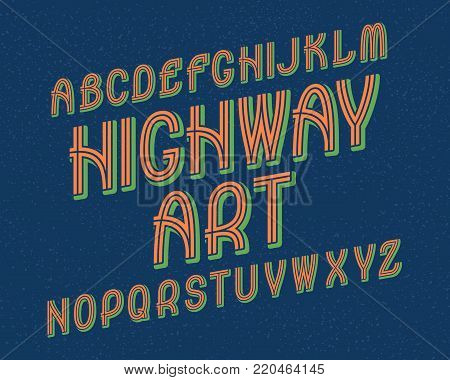 Highway Art Typeface Vector & Photo (Free Trial) | Bigstock