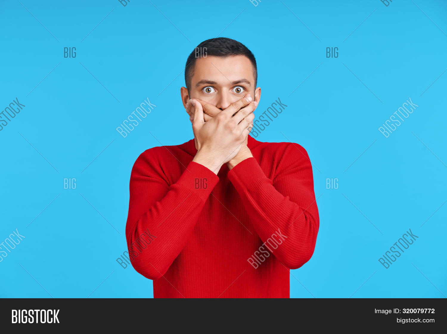 Shocked Man Covering Image & Photo (Free Trial) | Bigstock