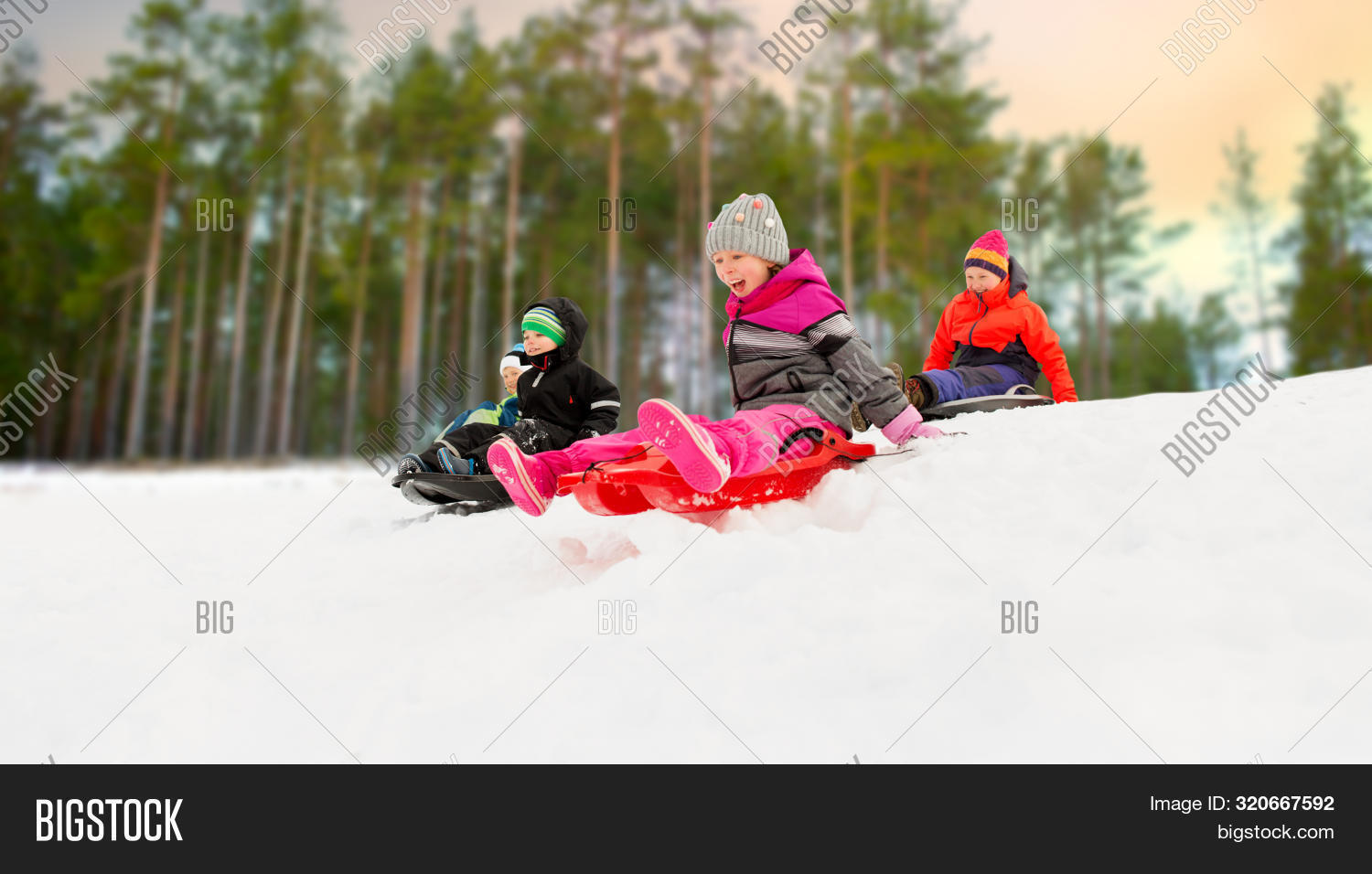 Childhood, Sledging Image & Photo (Free Trial) | Bigstock