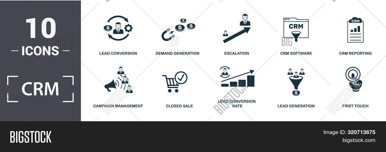 Crm Icon Set. Contain Image & Photo (Free Trial) | Bigstock