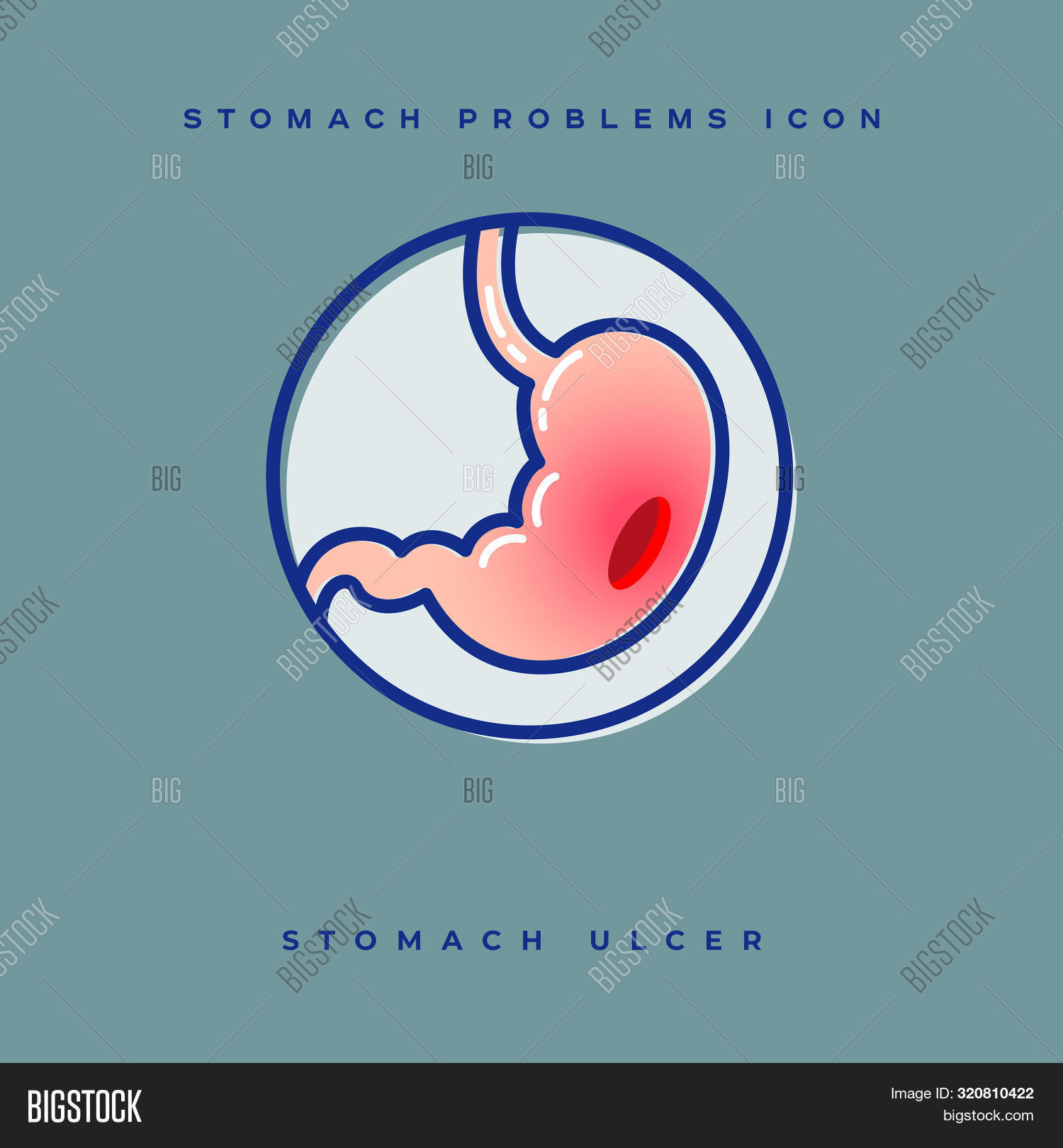 Stomach Problem Icon Vector & Photo (Free Trial) | Bigstock