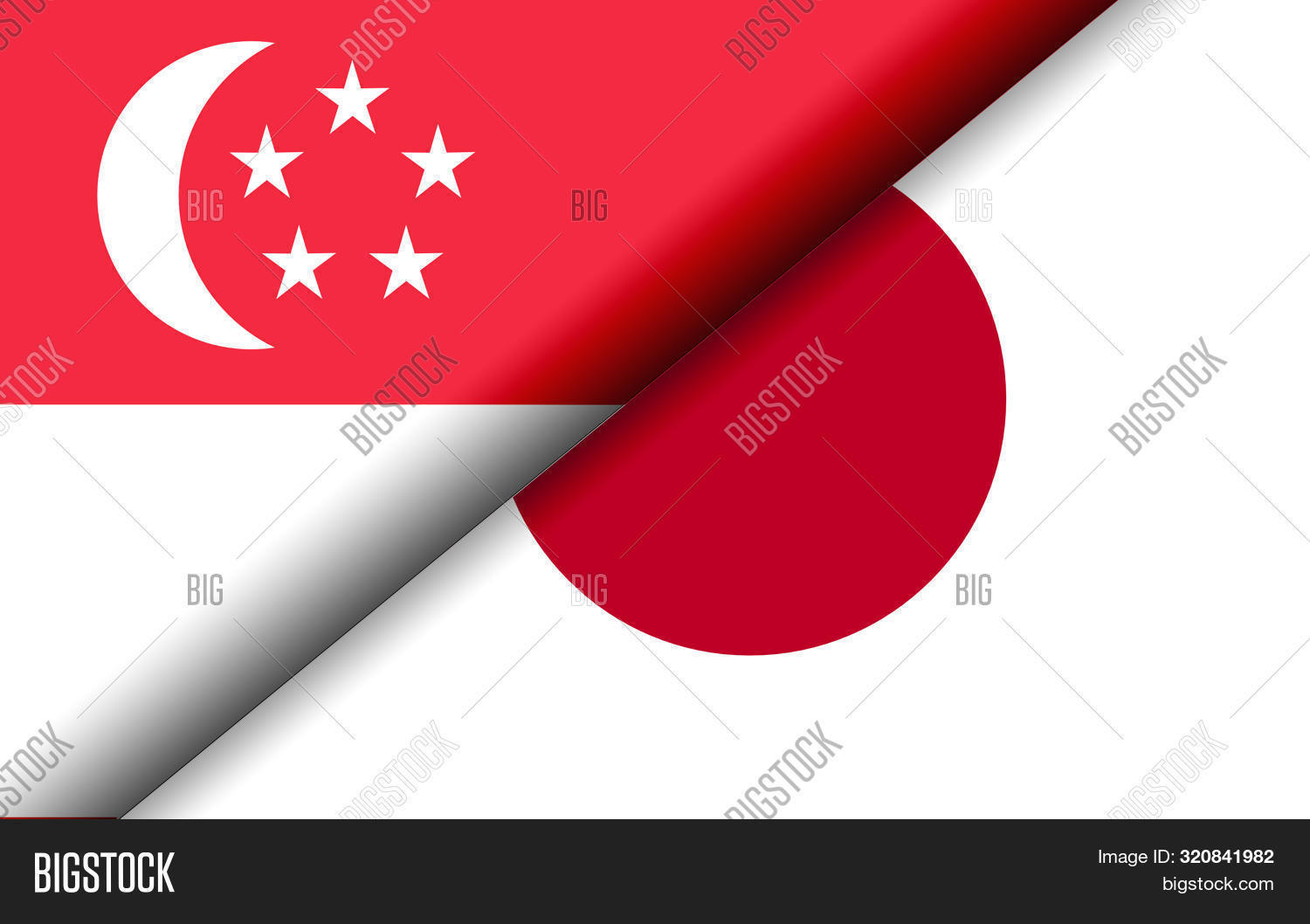 Flags Singapore Japan Image & Photo (Free Trial) | Bigstock