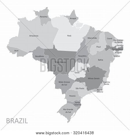 Brazil Map Divided Vector & Photo (Free Trial) | Bigstock