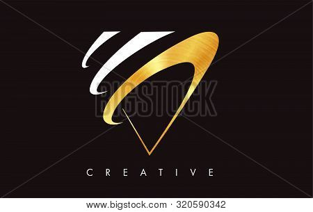V Golden Letter Vector & Photo (Free Trial) | Bigstock