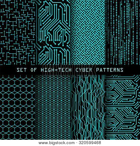 Set Seamless Cyber Vector & Photo (Free Trial) | Bigstock