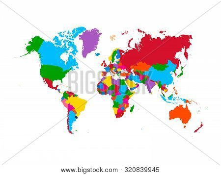 Colorful Map World. Vector & Photo (Free Trial) | Bigstock