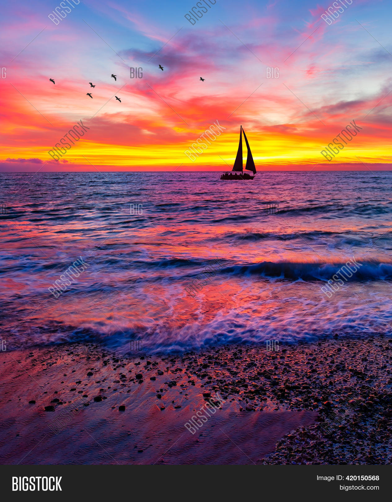 Colorful Ocean Sunset Image & Photo (Free Trial) | Bigstock