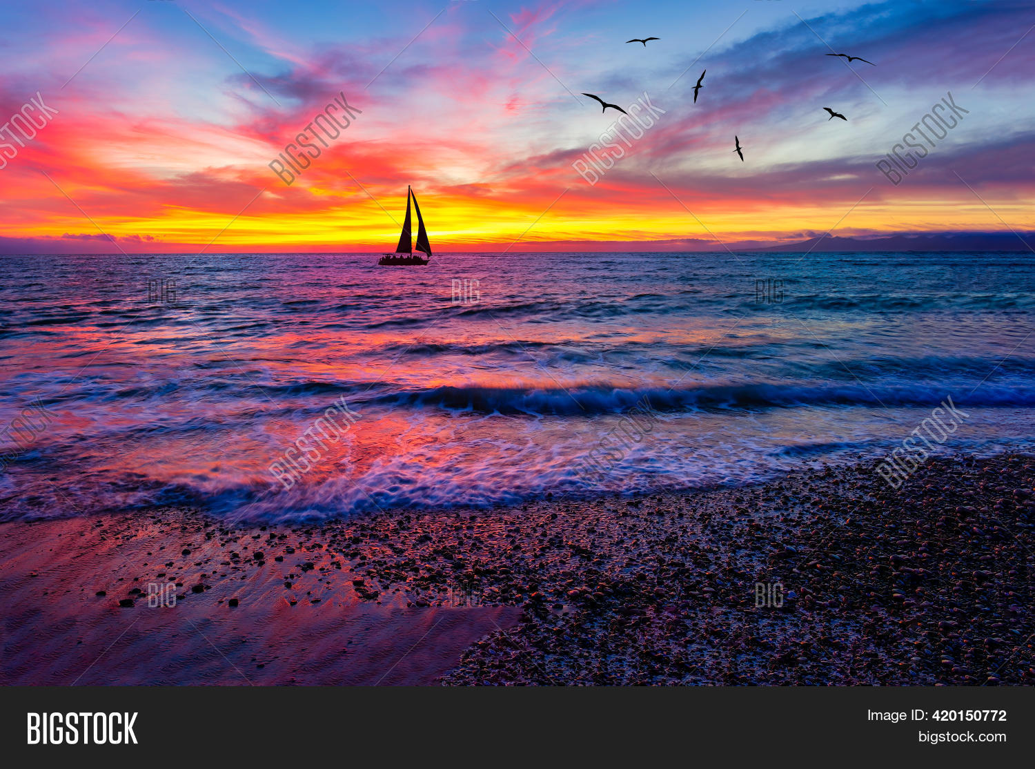 Colorful Ocean Sunset Image & Photo (Free Trial) | Bigstock