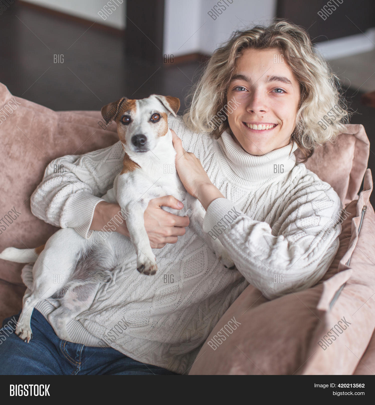 Smiling Teen Pet Happy Image & Photo (Free Trial) | Bigstock