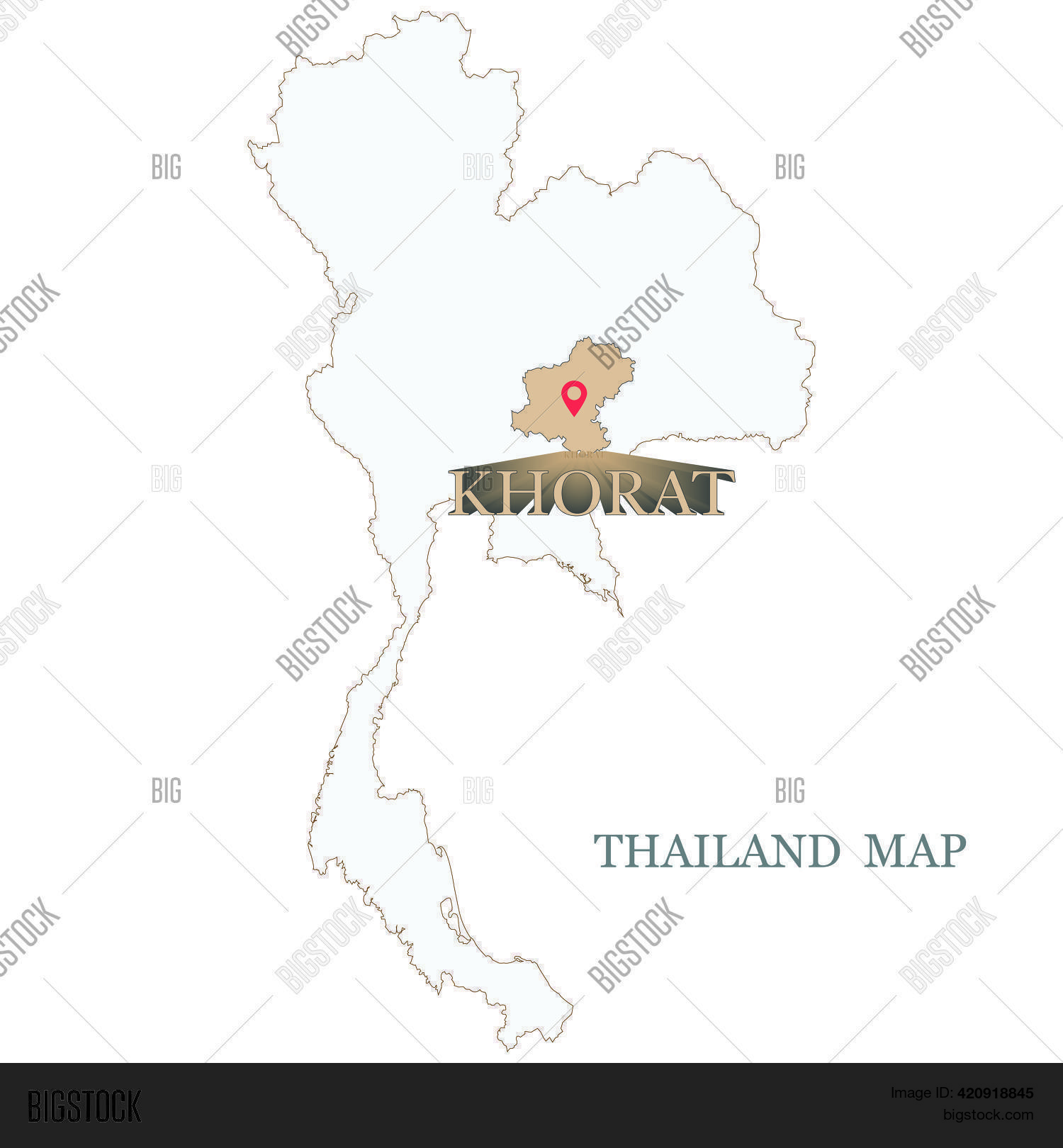 Maps Thailand Red Vector & Photo (Free Trial) | Bigstock