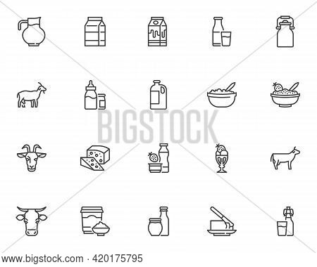 Dairy Products Line Vector & Photo (Free Trial) | Bigstock