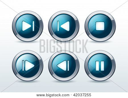 Media Player Icons Vector & Photo (Free Trial) | Bigstock