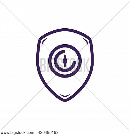 Simple Compass Shield Vector & Photo (Free Trial) | Bigstock