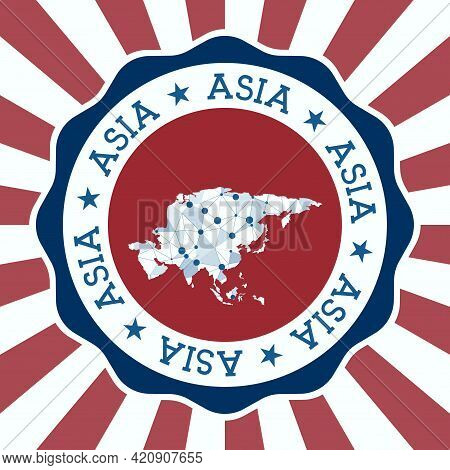 Asia Badge. Round Vector & Photo (Free Trial) | Bigstock
