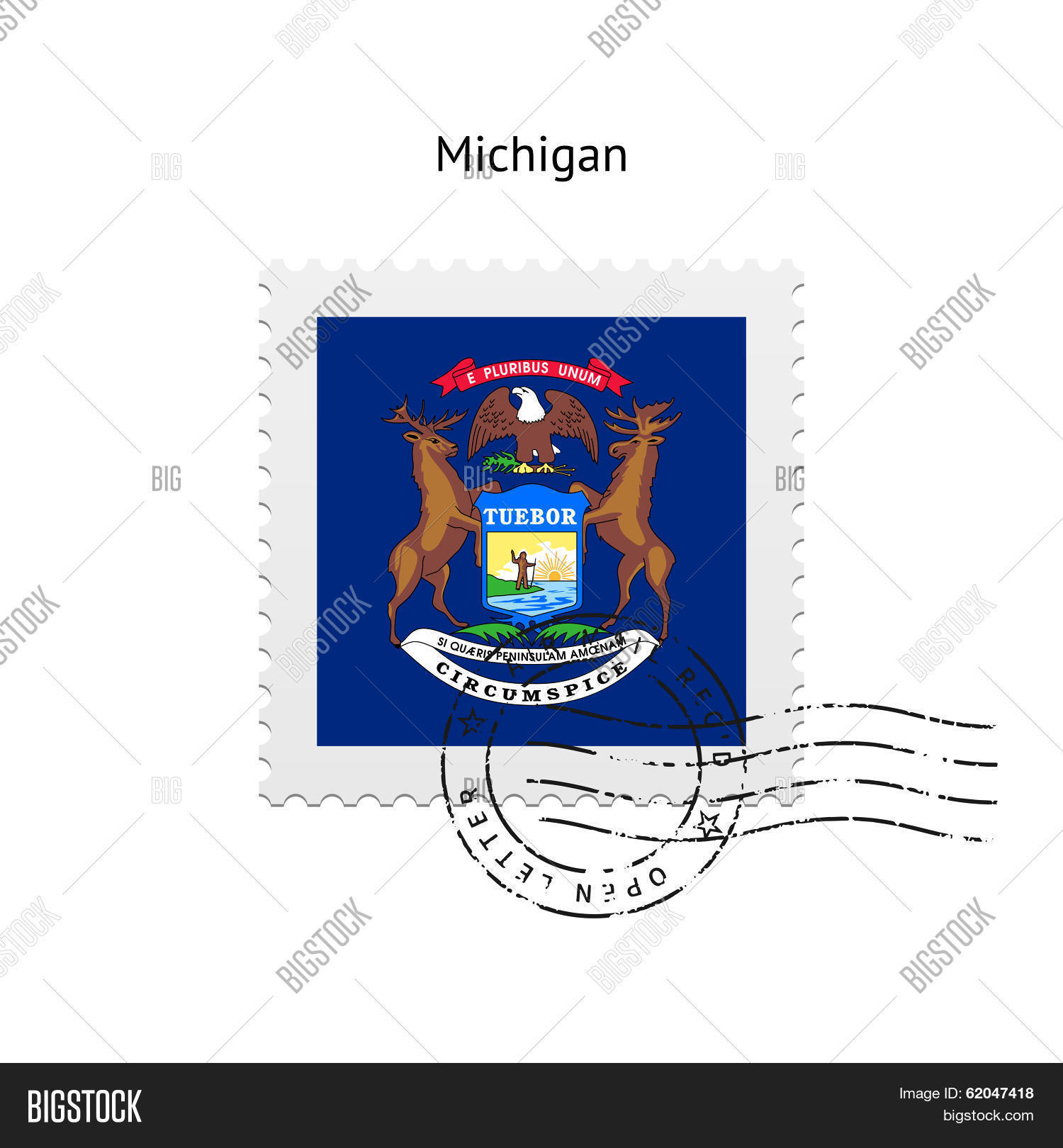 State Michigan Flag Vector & Photo (Free Trial) | Bigstock