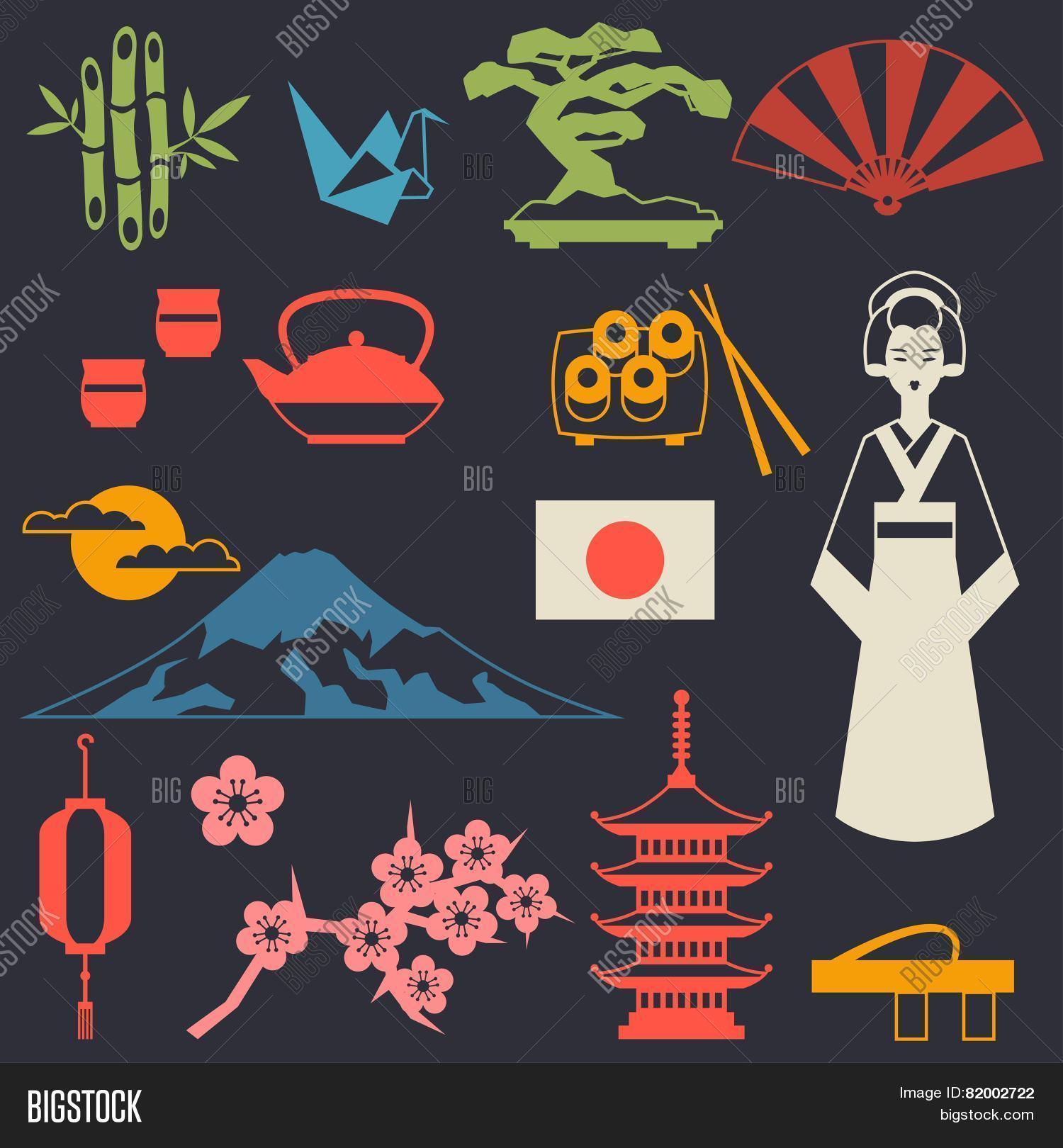 Japan Icons Symbols Vector & Photo (Free Trial) | Bigstock