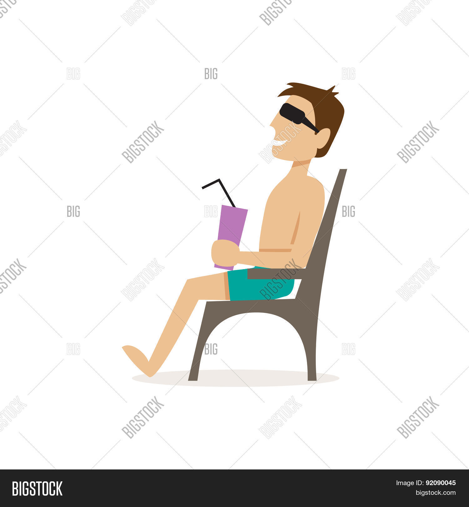 Man On Beach. Vector Vector & Photo (Free Trial) | Bigstock