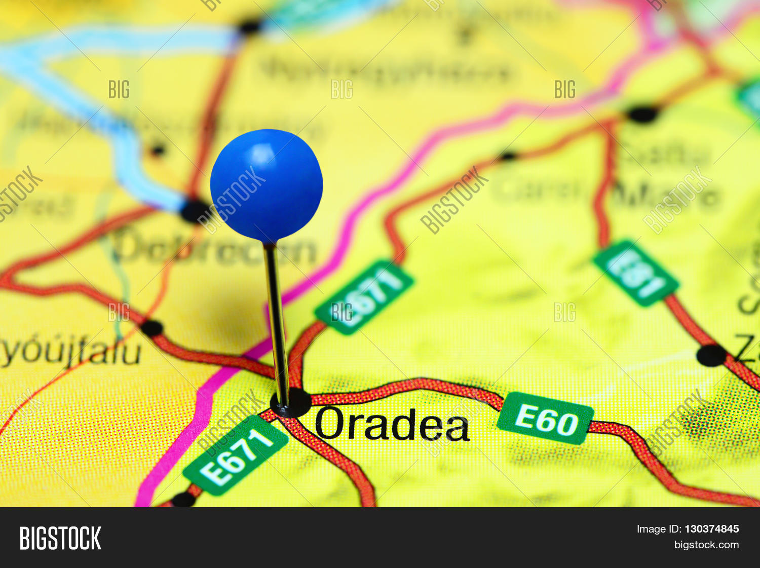 Oradea Pinned On Map Image & Photo (Free Trial) | Bigstock