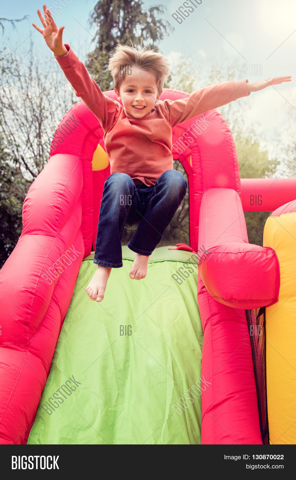 Small Boy Jumping Down Image & Photo (Free Trial) | Bigstock
