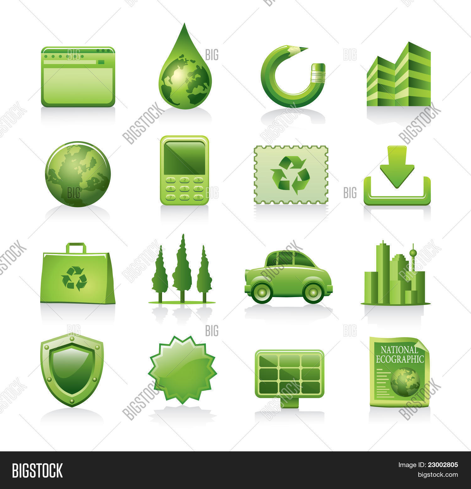 Green Icons Vector & Photo (Free Trial) | Bigstock