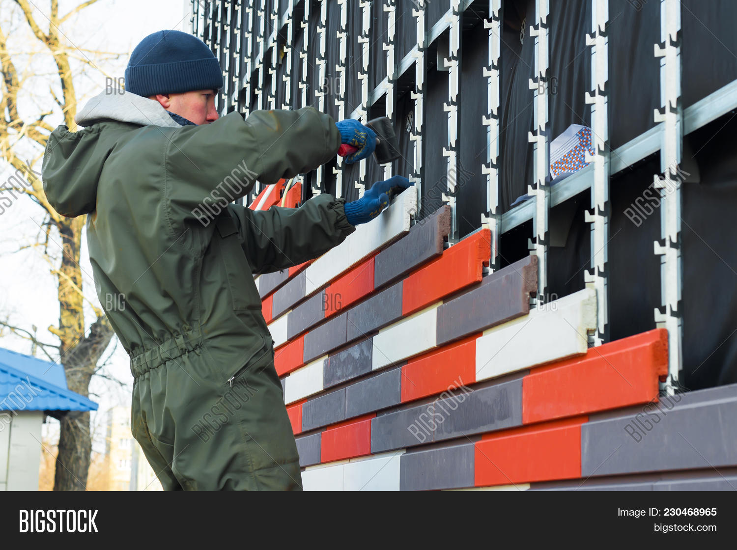 Worker Wall Cladding Image & Photo (Free Trial) | Bigstock