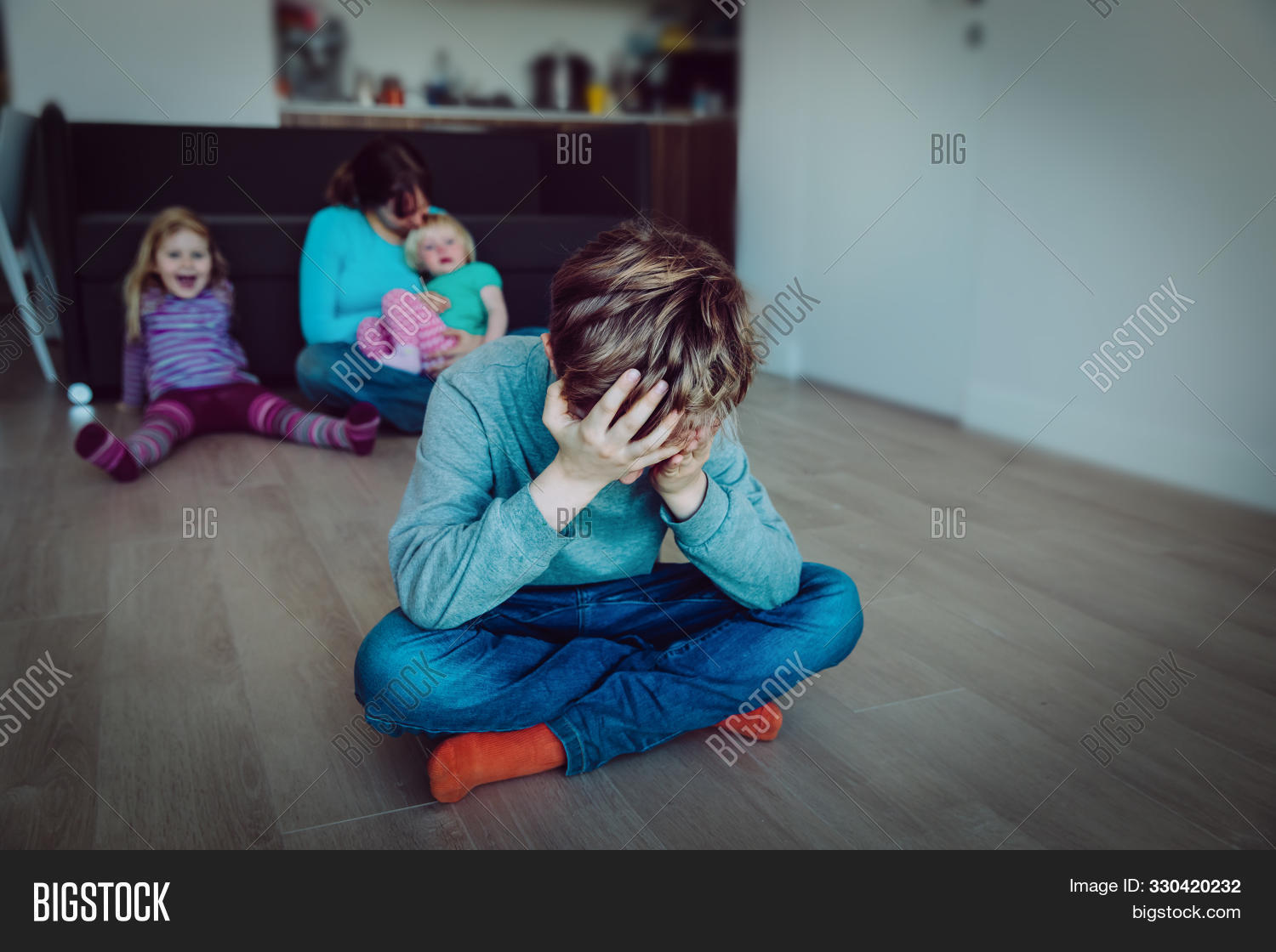 Sad Family Crying