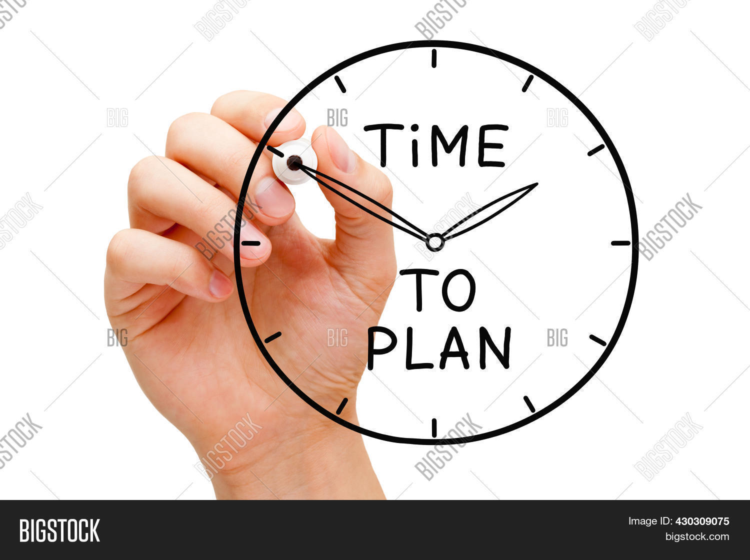 Hand Drawing Clock Image & Photo (Free Trial) | Bigstock