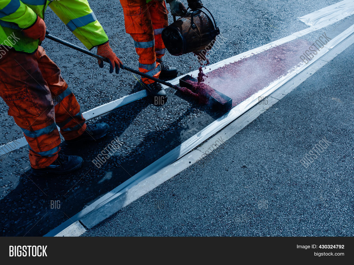 Roadworker Applying Image & Photo (Free Trial) | Bigstock