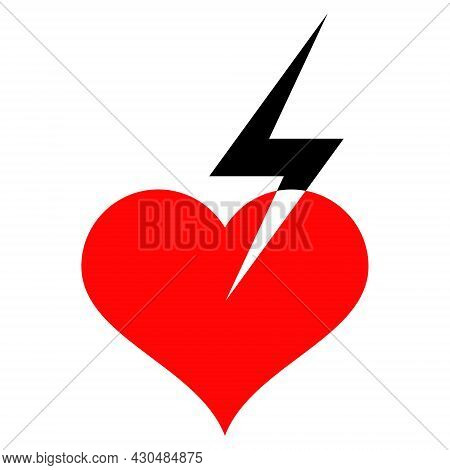 Heart Strike Icon Vector & Photo (Free Trial) | Bigstock