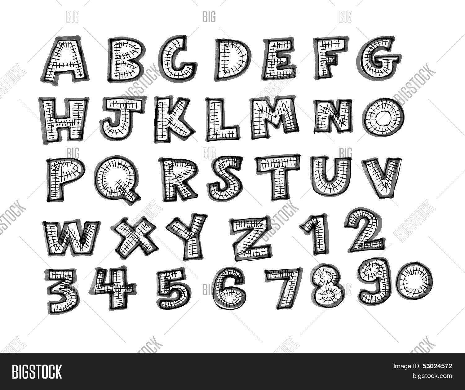 Font Sketch Hand Vector & Photo (Free Trial) | Bigstock