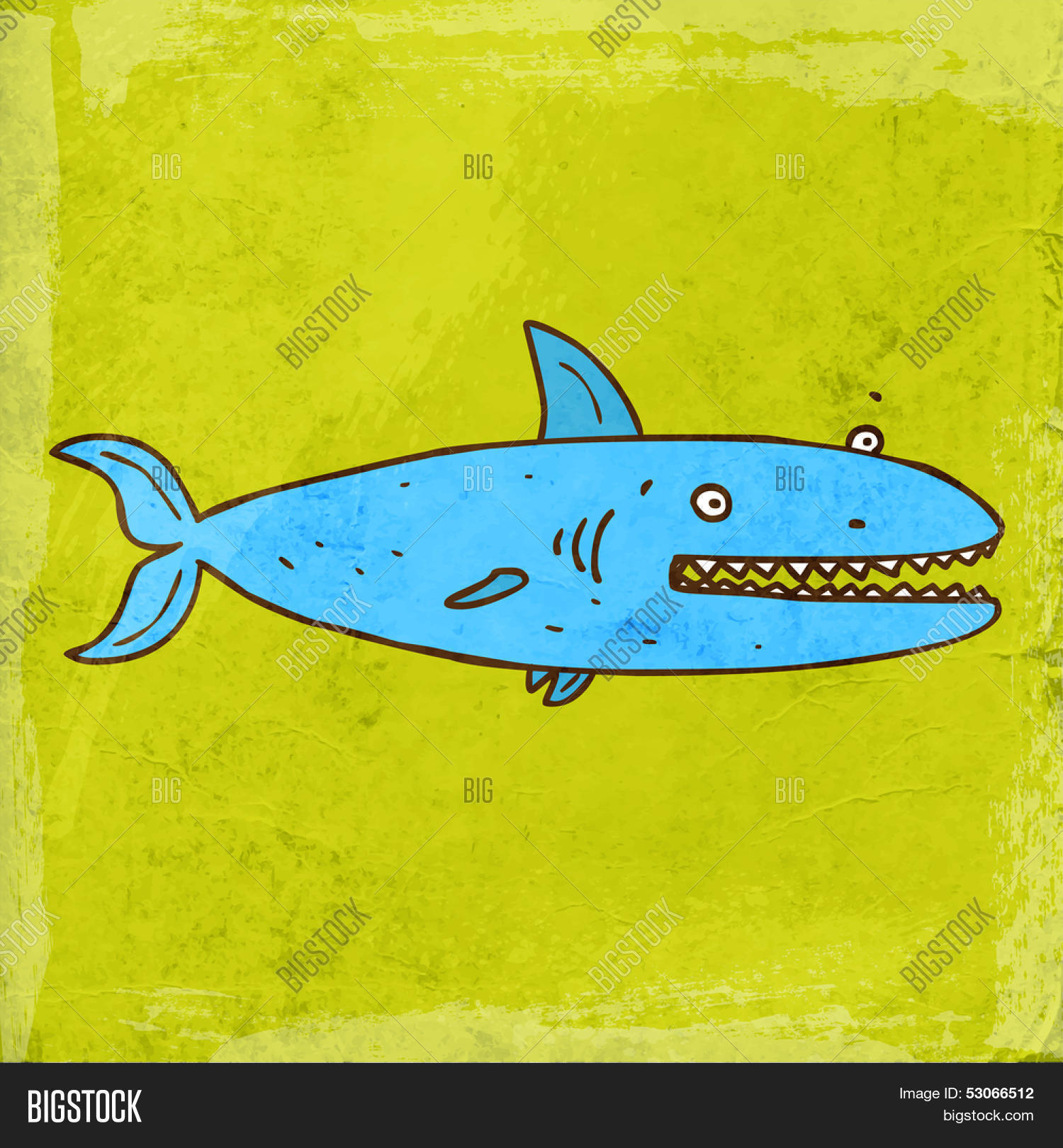 Blue Cartoon Shark. Vector & Photo (Free Trial) | Bigstock