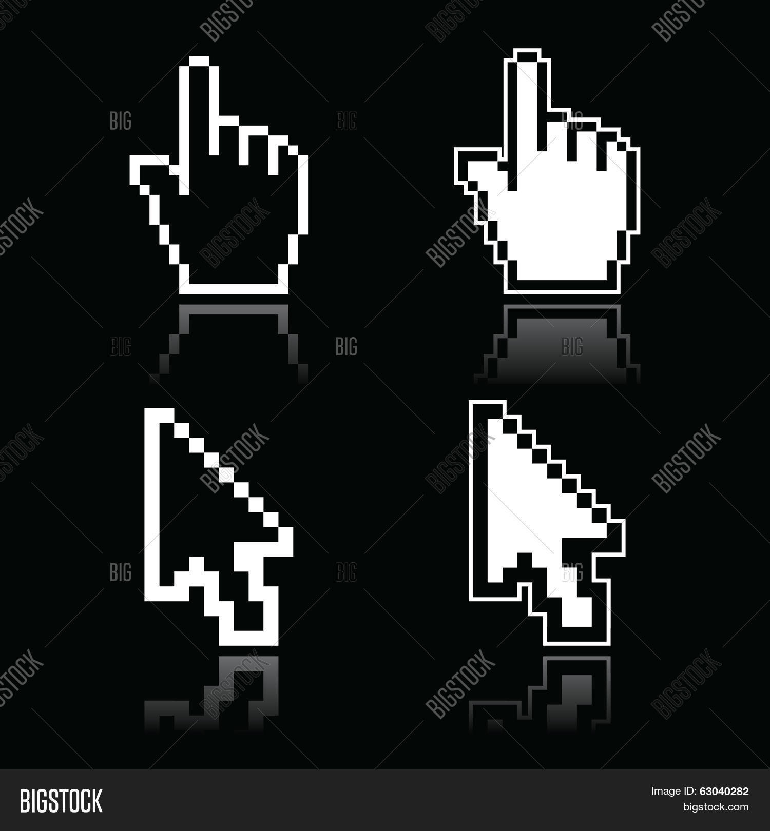 Pixel White Cursors Vector & Photo (Free Trial) | Bigstock