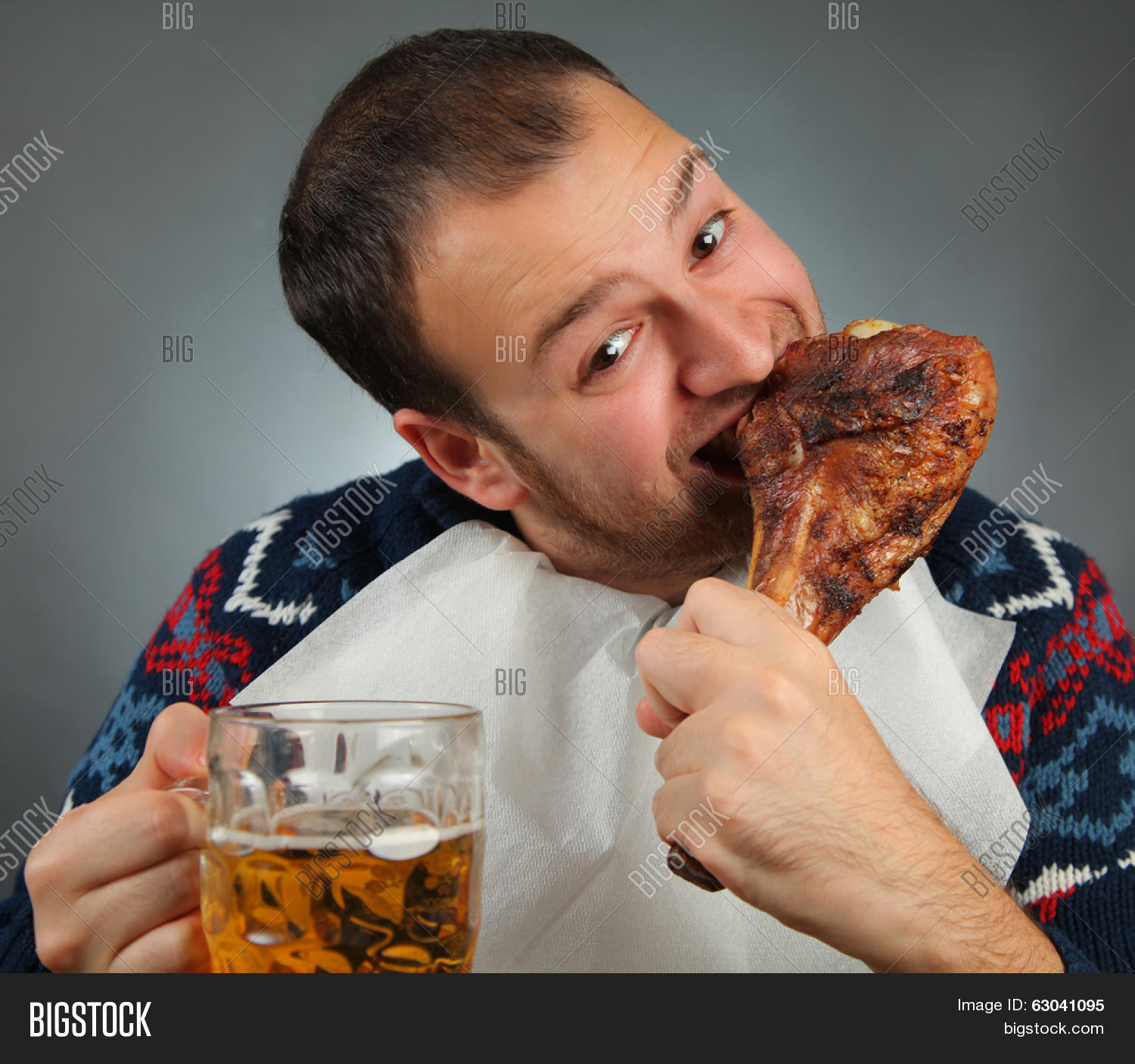 Young Man Eating Meat Image & Photo (Free Trial) | Bigstock
