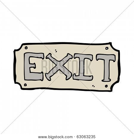 Cartoon Exit Sign Vector & Photo (Free Trial) | Bigstock