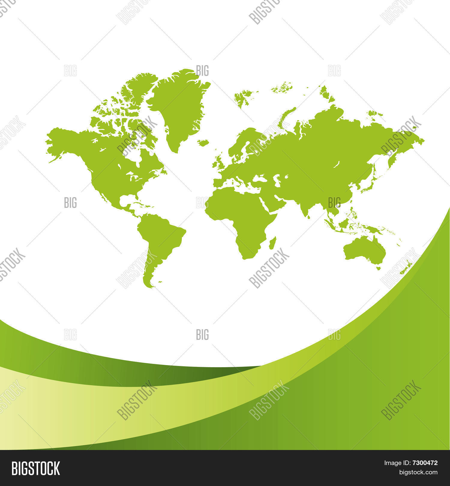 World Map Green Vector & Photo (Free Trial) | Bigstock