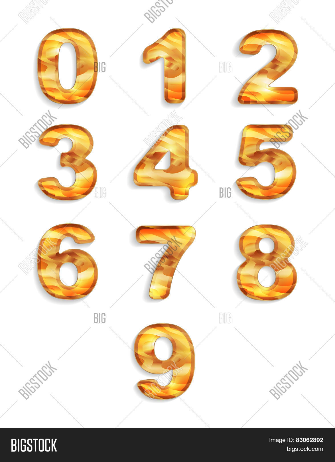 Numbers Icon Set Wood Vector & Photo (Free Trial) | Bigstock