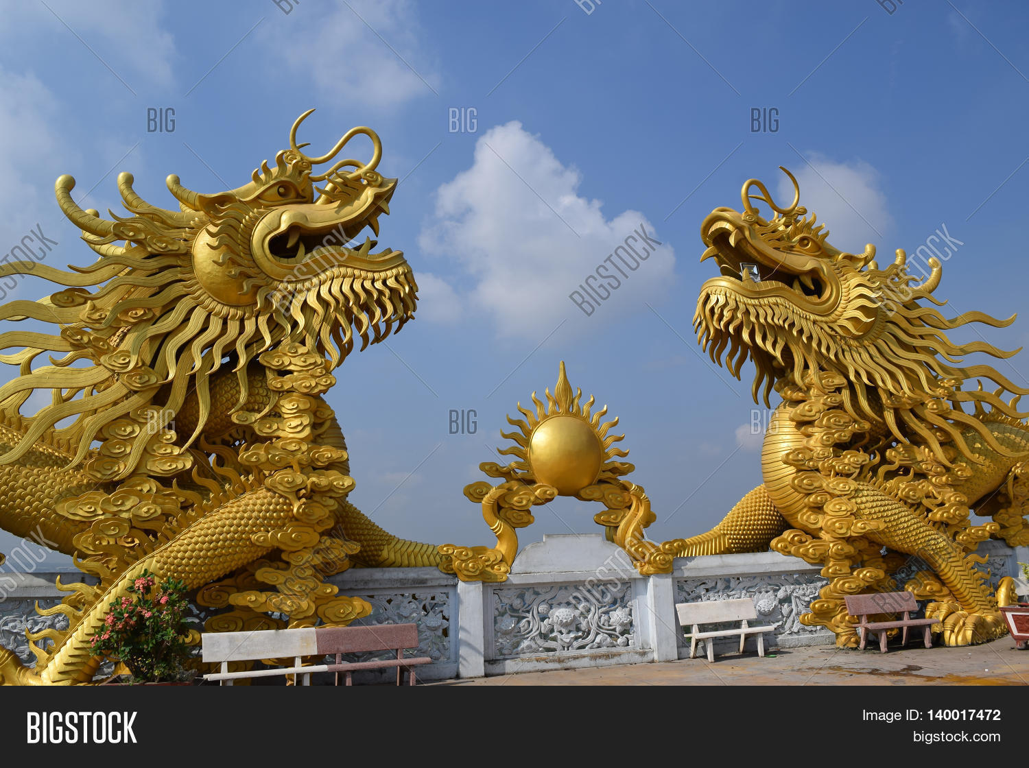 Two Big Statue Golden Image & Photo (Free Trial) | Bigstock