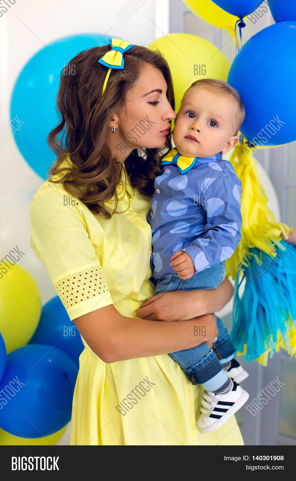 Happy Mom Yellow Dress Image & Photo (Free Trial) | Bigstock