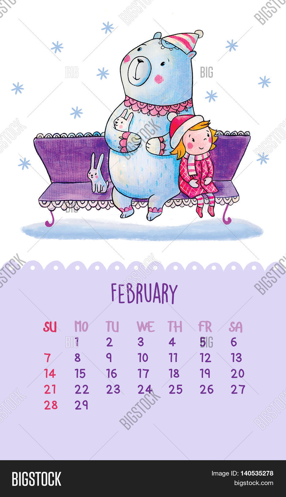 February. Hand Drawing Image & Photo (Free Trial) | Bigstock