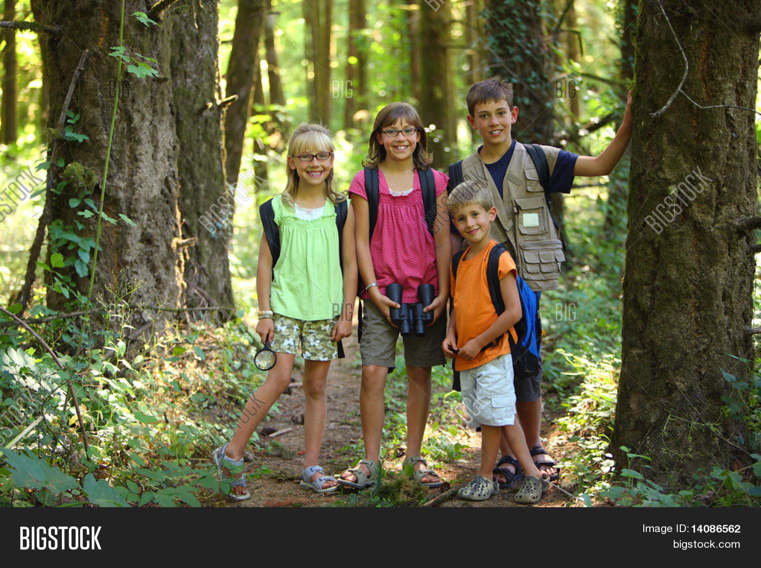 Four Children Woods Image & Photo (Free Trial) | Bigstock