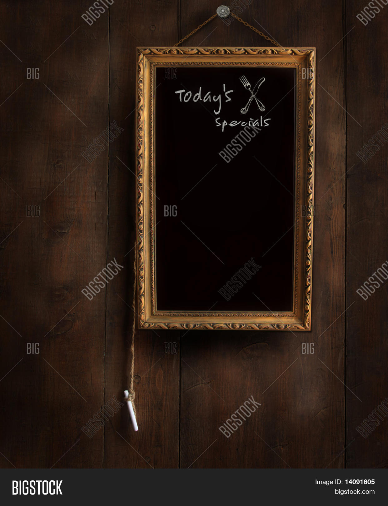 Old Chalkboard On Wood Image & Photo (Free Trial) | Bigstock