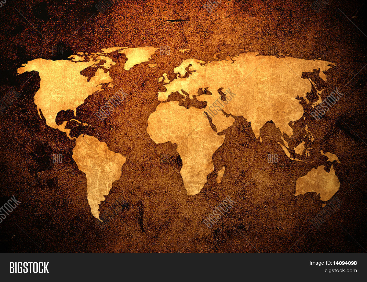 Aged World Map Image & Photo (Free Trial) | Bigstock
