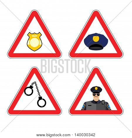 Warning Sign Police Vector & Photo (Free Trial) | Bigstock