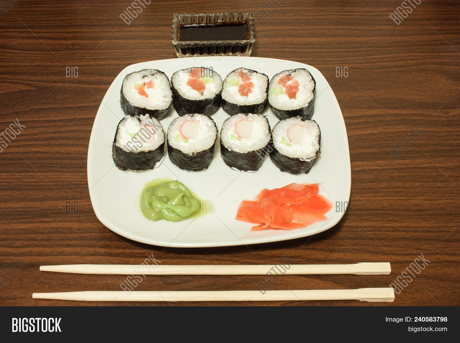 On Plate Sliced Sushi Image & Photo (Free Trial) | Bigstock