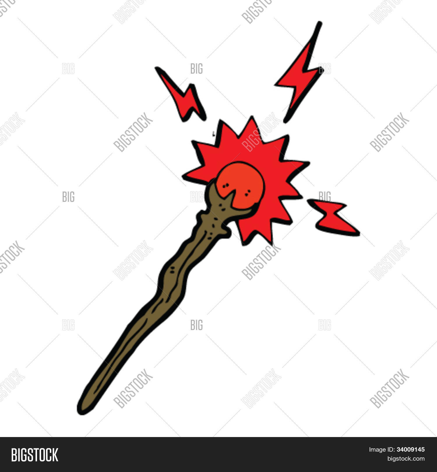Cartoon Wizard Staff Vector & Photo (Free Trial) | Bigstock