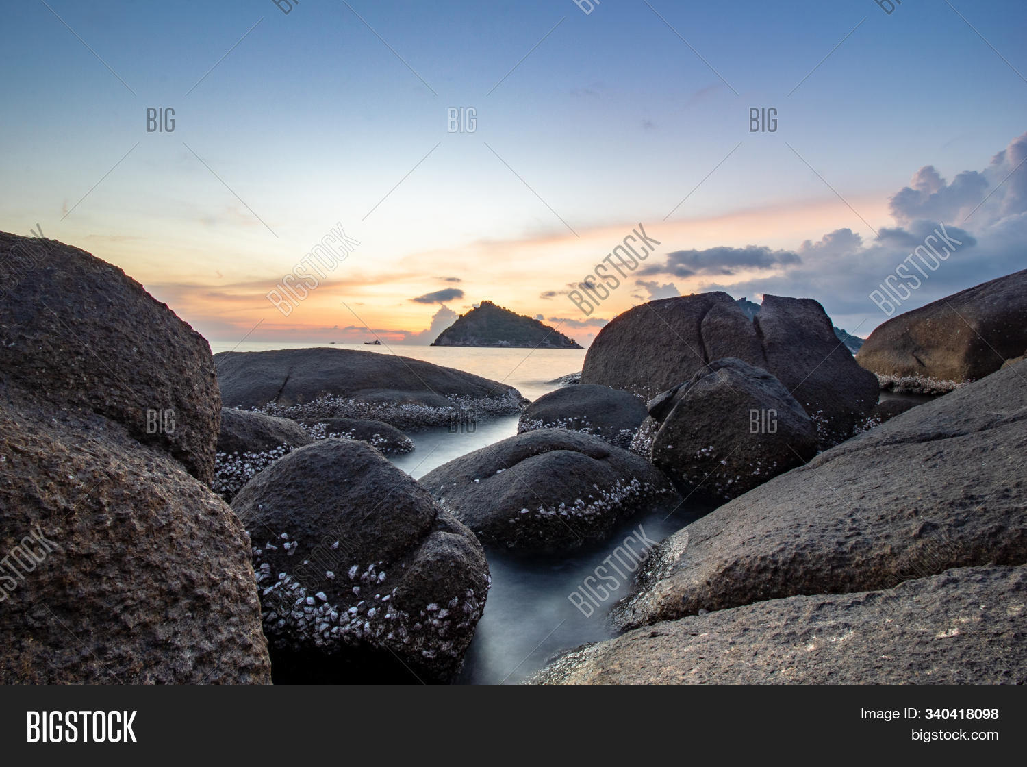 Sunset By Sea Between Image & Photo (Free Trial) | Bigstock